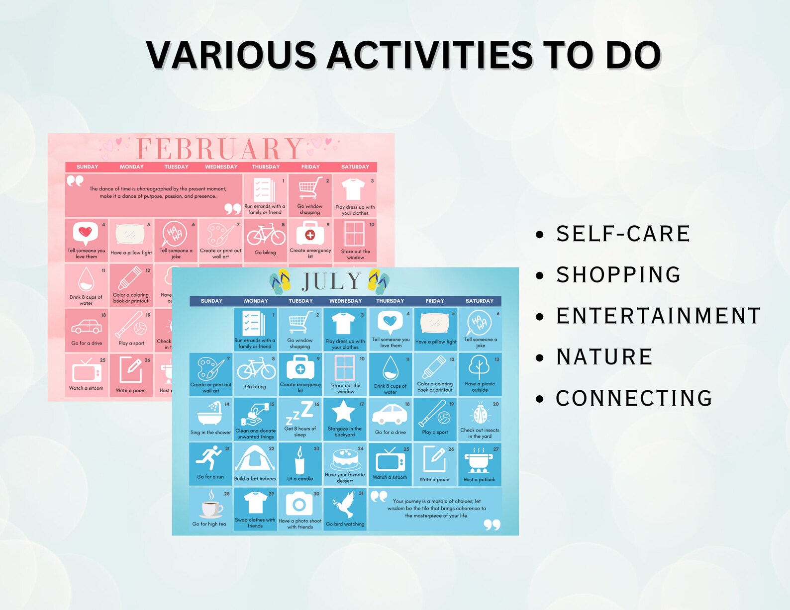 2024 Daily Activities Calendar, Interactive Schedule for Kids, Daily ...