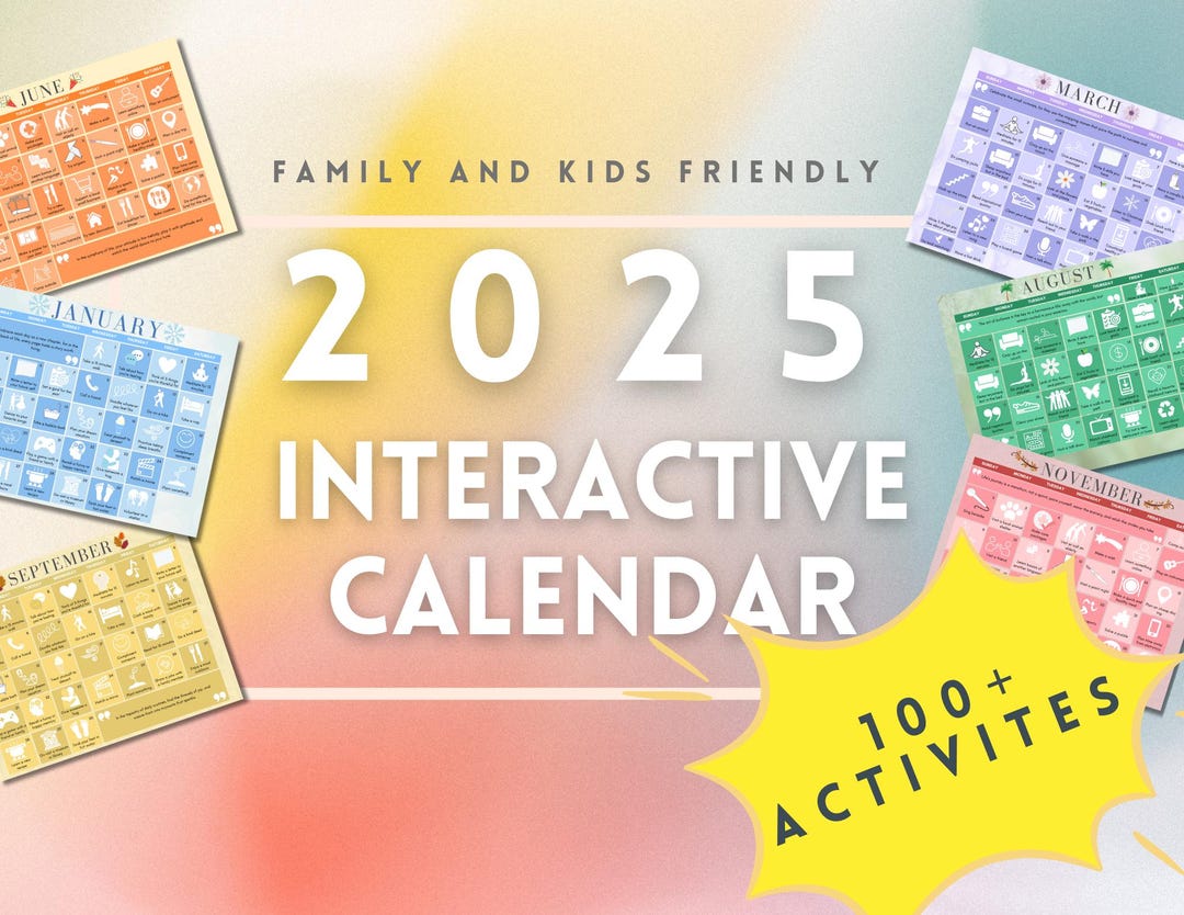 2025 Daily Activity Calendar, Interactive Schedule, Kids and Family ...