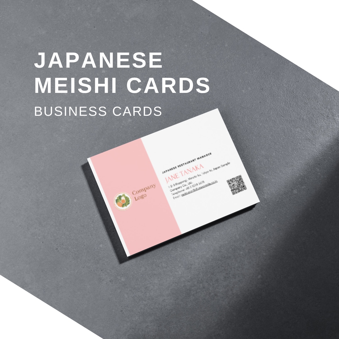 Business Card, Japanese Meishi, Elegant and Simplistic Contact Card, Company Info, Printable ...
