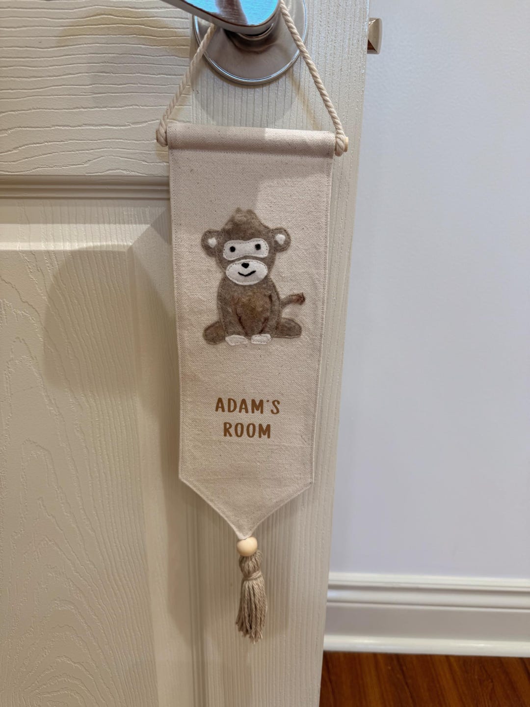 Custom Monkey Door Hangers Boho Kids Room Decor | Kids Wall Hanging ...