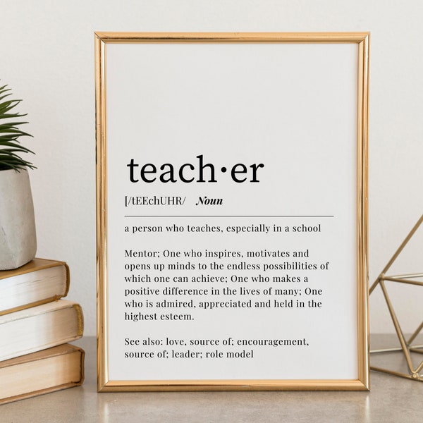 Teacher Definition - Etsy