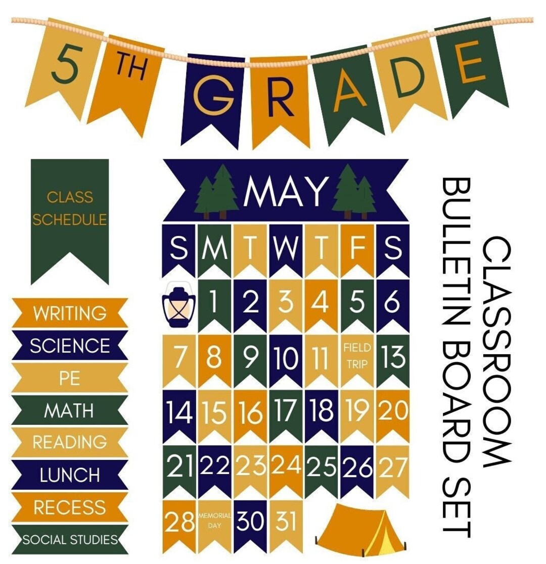 Downloadable Camping Classroom Bulletin Board Set - Etsy
