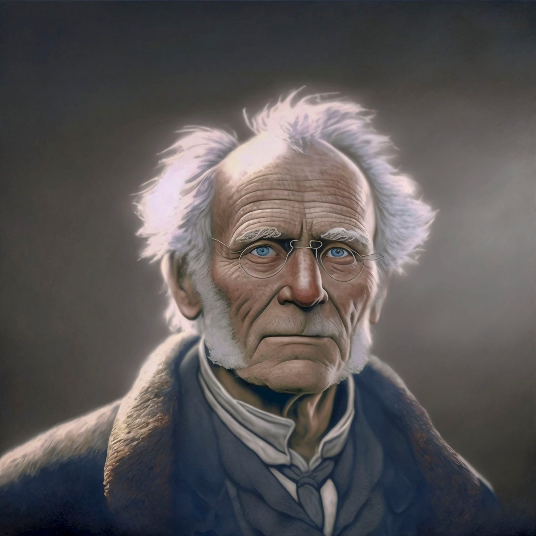 Portrait of Arthur Schopenhauer AI Art 4k Mobile Wallpaper Online ...