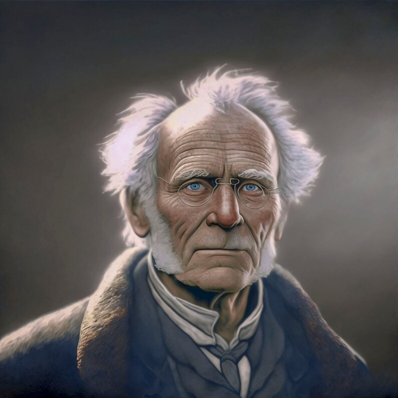 Portrait of Arthur Schopenhauer AI Art 4k Mobile Wallpaper Online ...