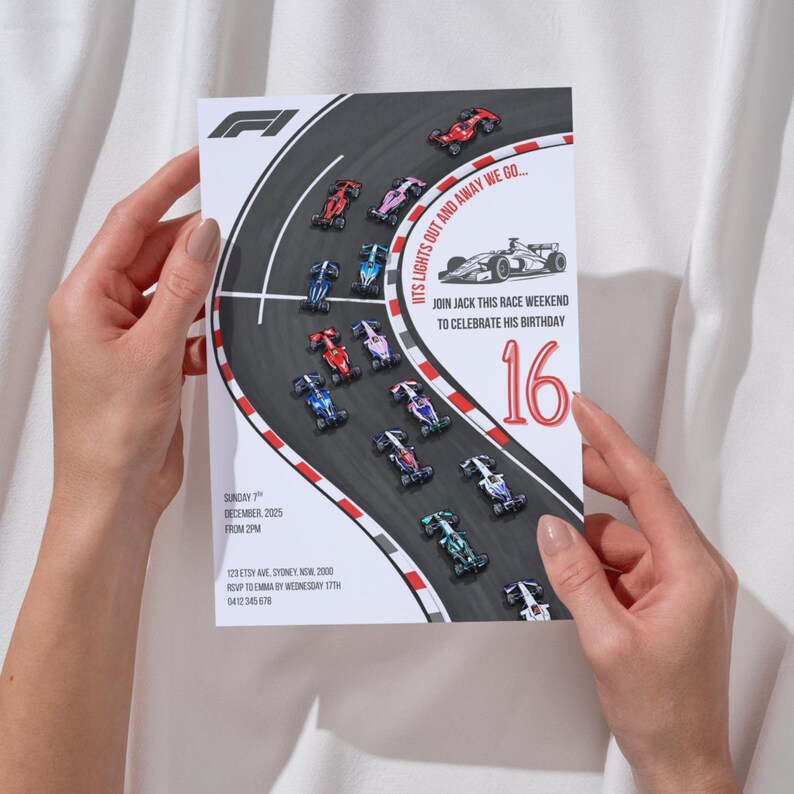 Formula One Birthday Invitation Template, Racing VIP Paddock Club ...