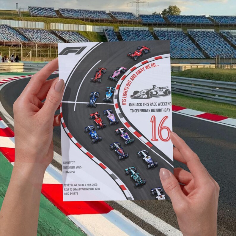 Formula One Birthday Invitation Template, Racing VIP Paddock Club ...