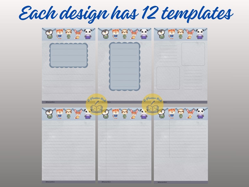 Cute Animal Note, Cute Digital Notebook, Cute Student Note, Note Taking ...