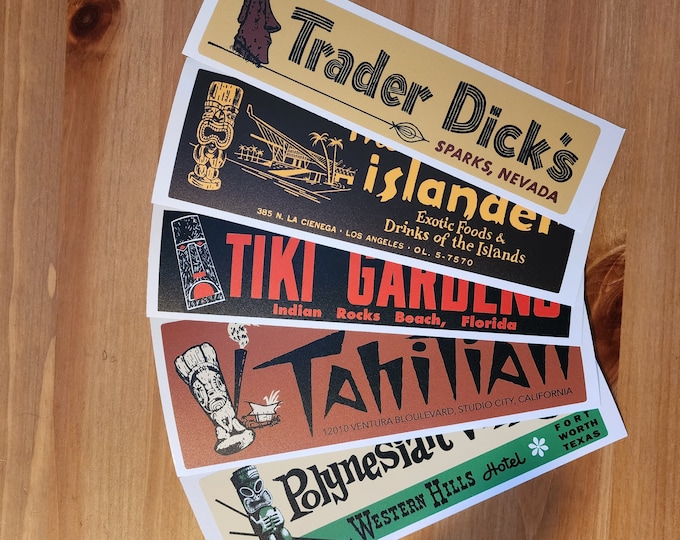 Vintage Tiki Bar Stickers Bumper Sticker - Etsy