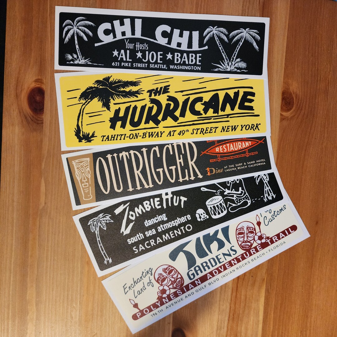 Vintage Tiki Bar Stickers - Etsy