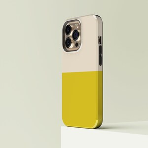 Bicoloured Yellow & Cream Magsafe Tough Phone Case | iPhone 16 15 14 ...