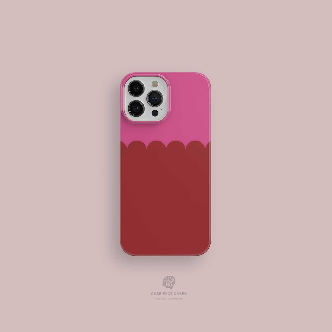 Scalloped Edge Pink and Red Slim Phone Case Iphone 14 13 12 - Etsy