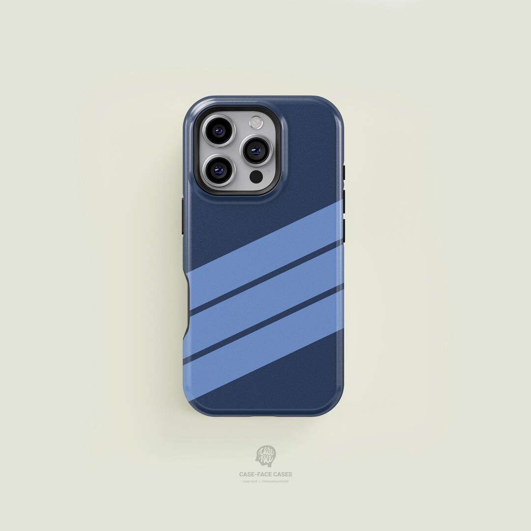 Diagonal Striped Navy & Light Blue Magsafe iPhone Case | iPhone 16 15 ...