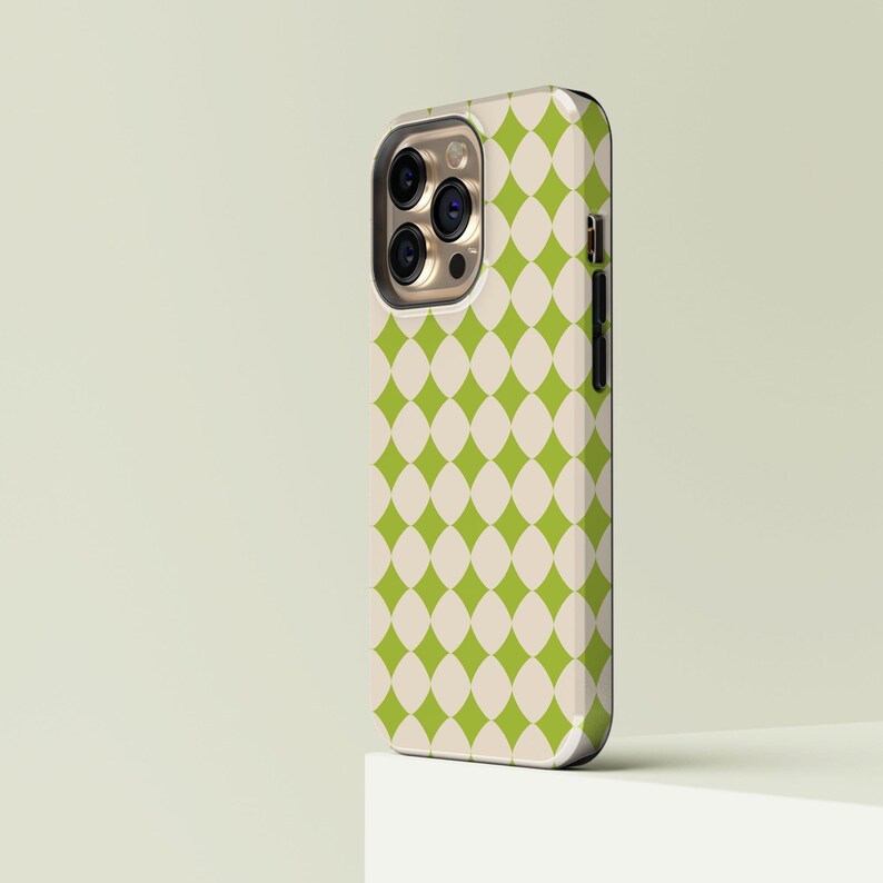 Diamond Patterned Green & Cream Magsafe Tough Phone Cases - Etsy