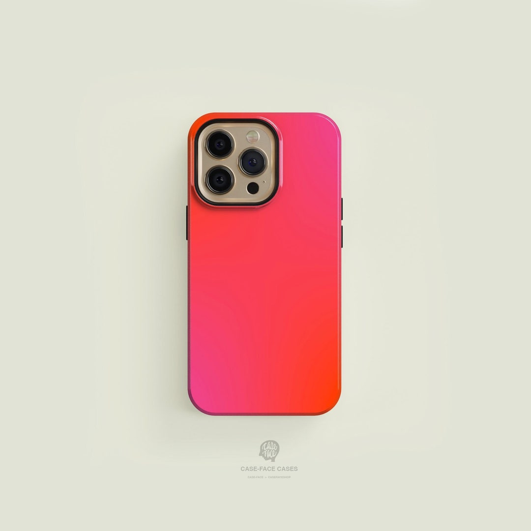 Gradient Patterned Orange and Pink Magsafe Tough iPhone Case iPhone 15 ...