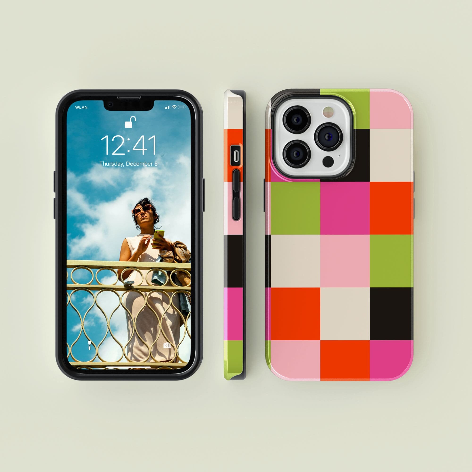 Checkered Rainbow Magsafe Tough iPhone Case iPhone 15 14 13 Pro Max ...