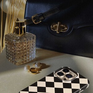 Diamond Checkered Black & Cream Magsafe Tough iPhone Case | iPhone 16 ...