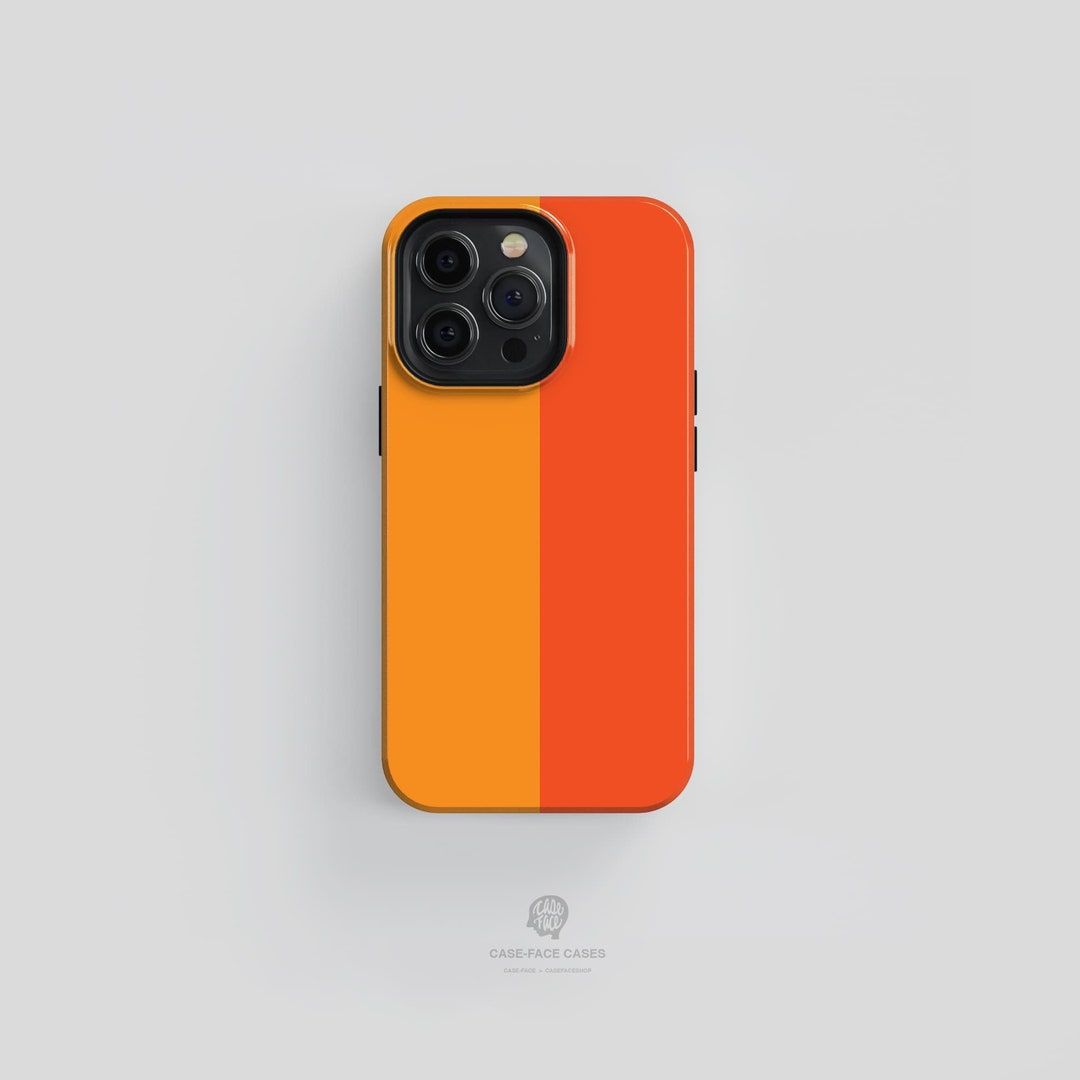 Two Toned Orange Tough iPhone Case iPhone 15 14 13 12 11 Pro Max Case ...