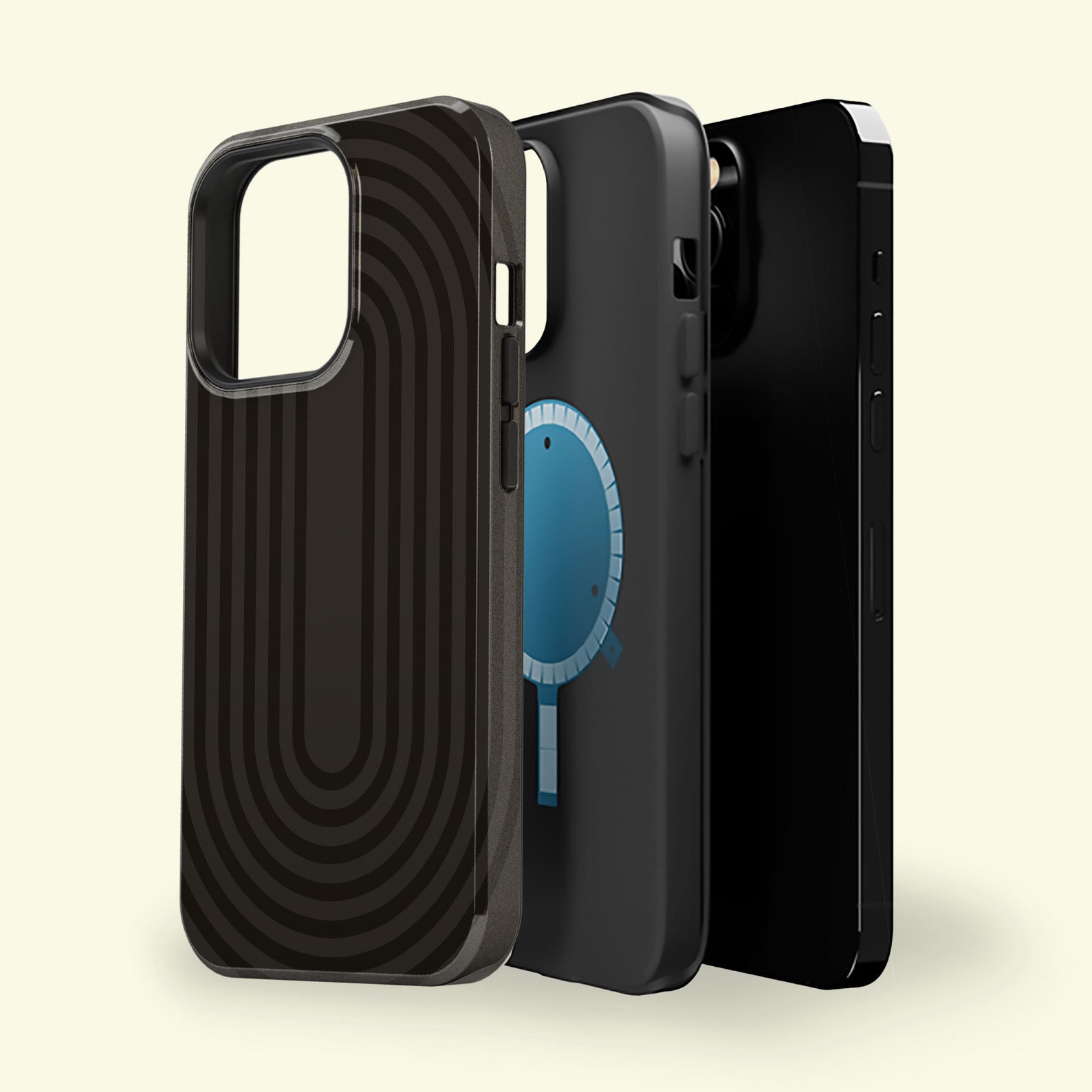 Circular Arch Black on Black Magsafe Tough Phone Cases Iphone - Etsy