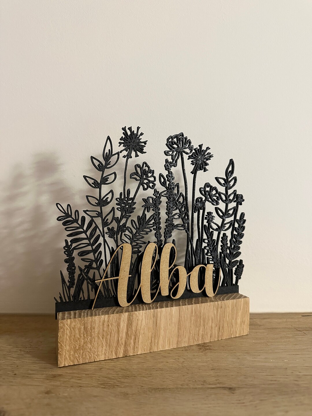 Floral Baby Name Decor | Personalized Wooden Name Sign | Custom Nursery ...