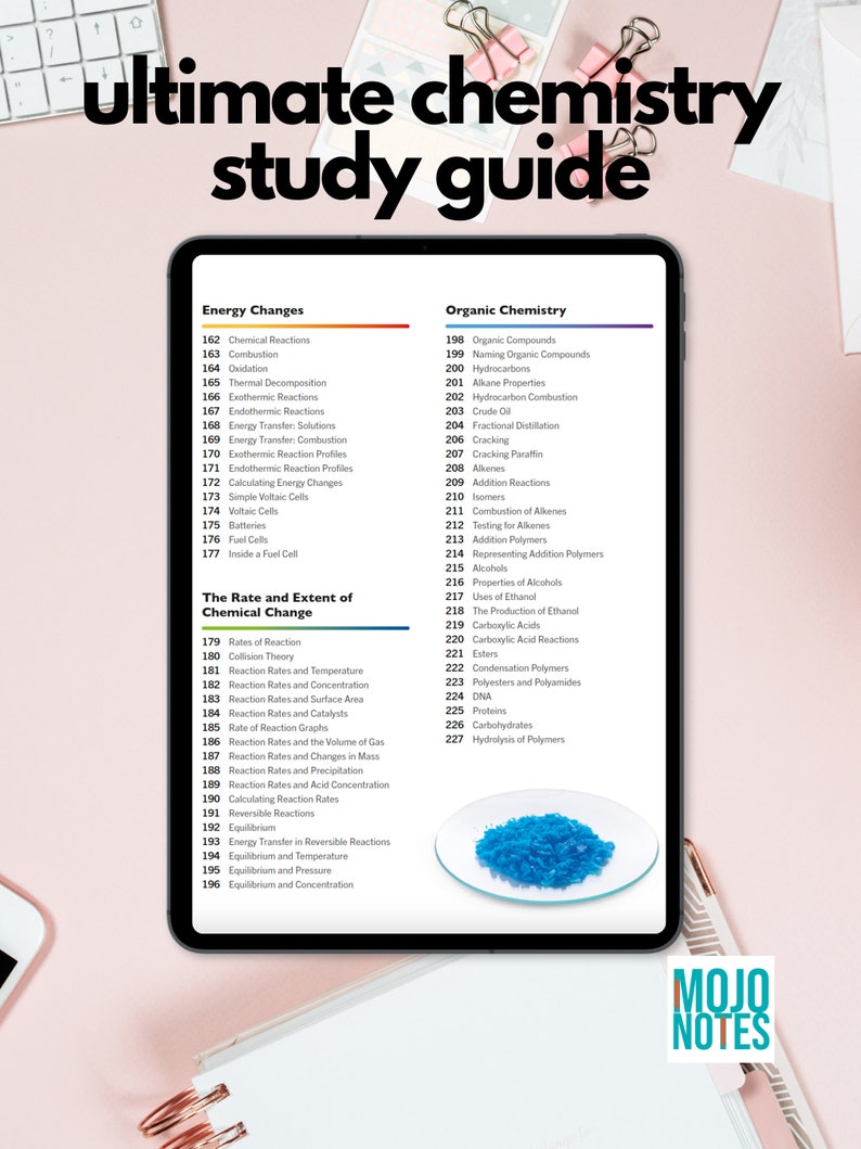 Chemistry Study Guide Workbook Digital Download - Etsy
