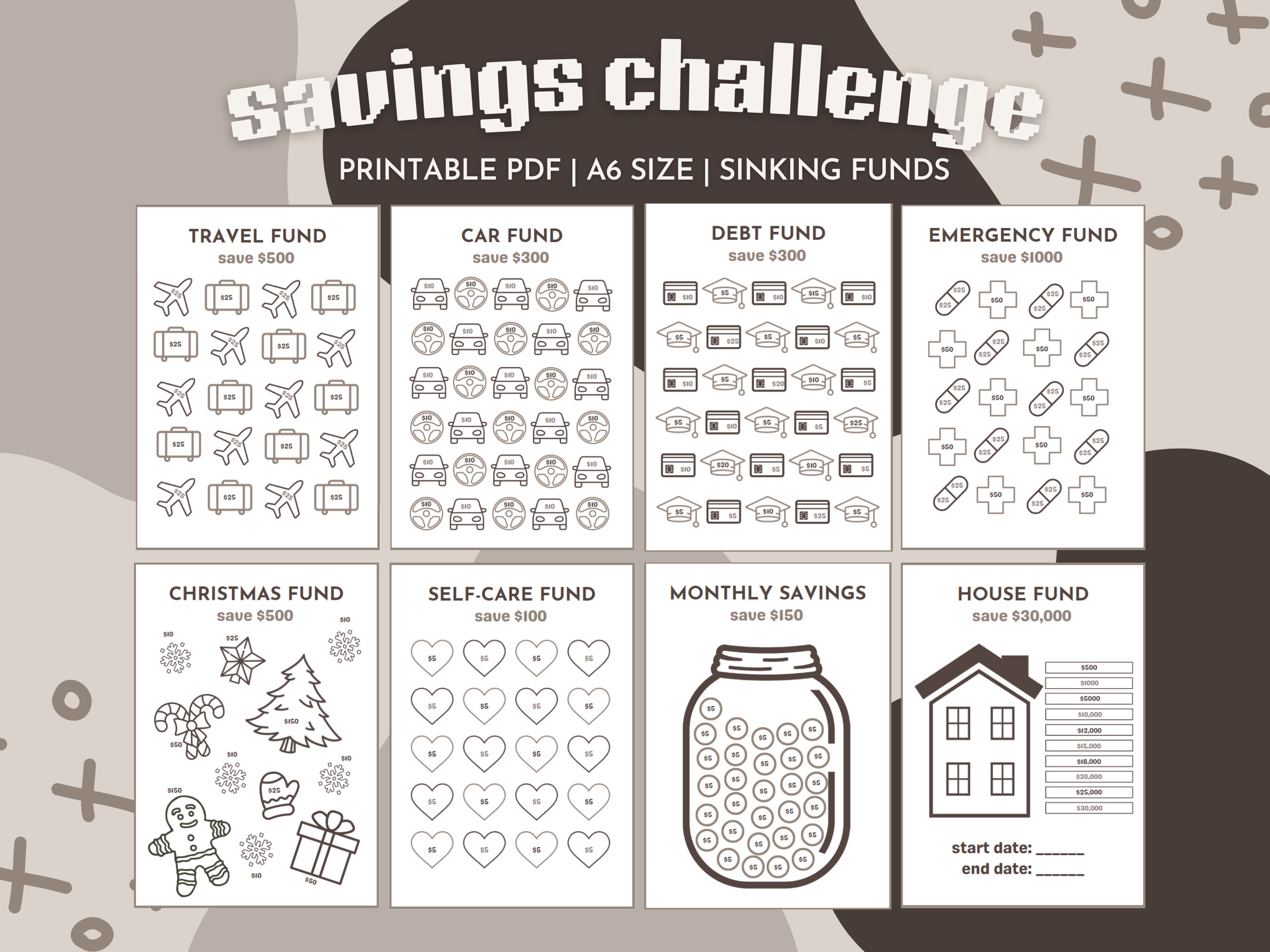 Savings Challenge Printable | Savings Tracker | Savings Challenge ...