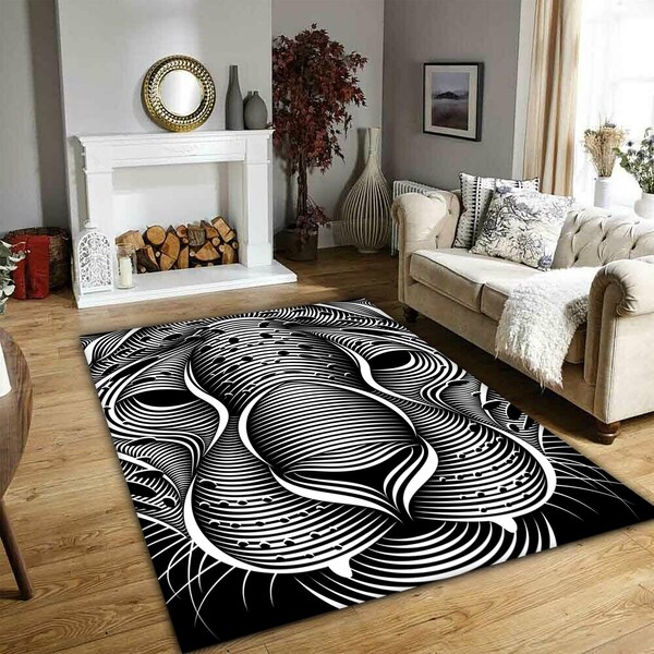 Black and White Tiger Rug - Etsy