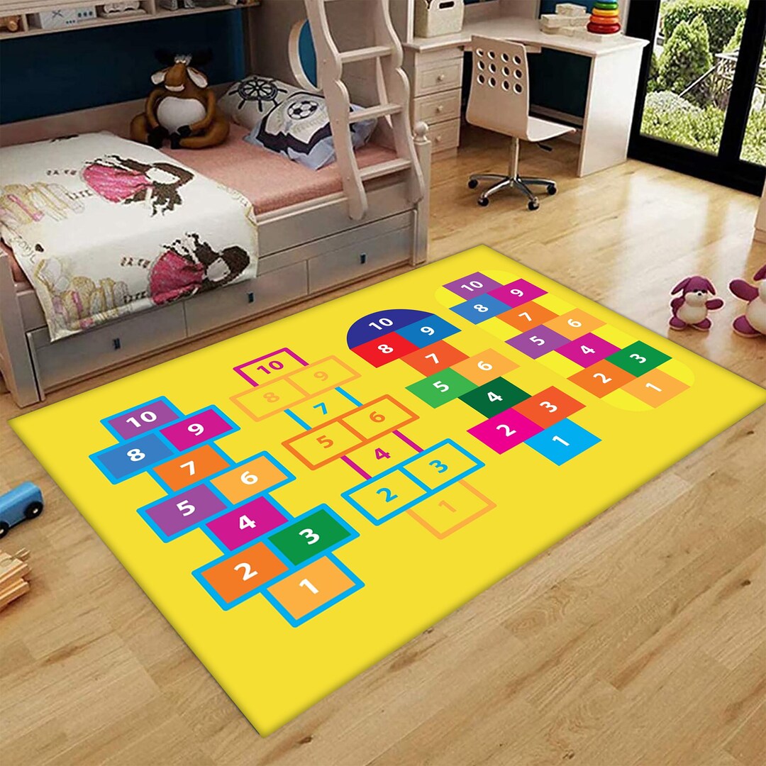 Kids Rug, Hopscotch, Hopscotch Play Rug, Kids Play Rug, Play Room Rug ...