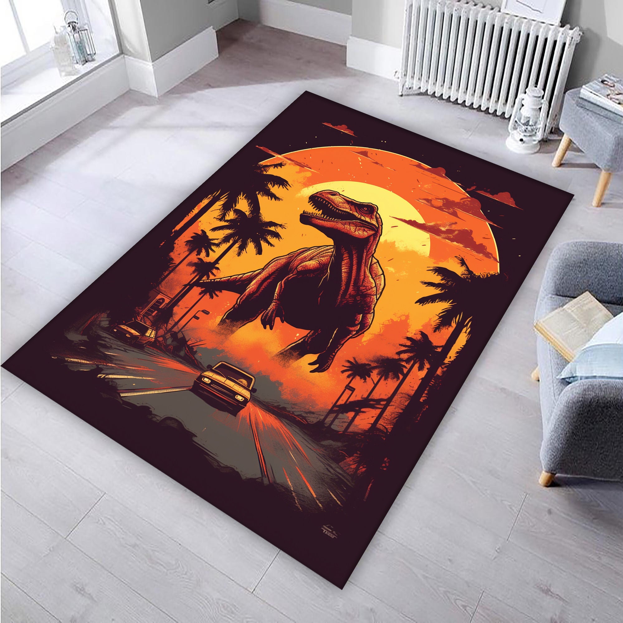 Dinosaur Rug Jurassic Park Jurassic Park Pattern Rug - Etsy