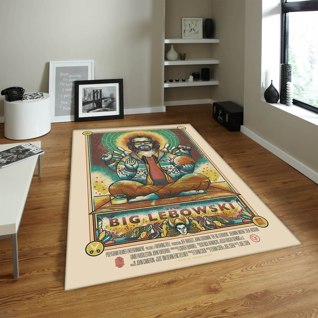 Dude Rug, Dude Patterned Rug, Big Lebowski Rug, Colorful Rug, Bowling ...