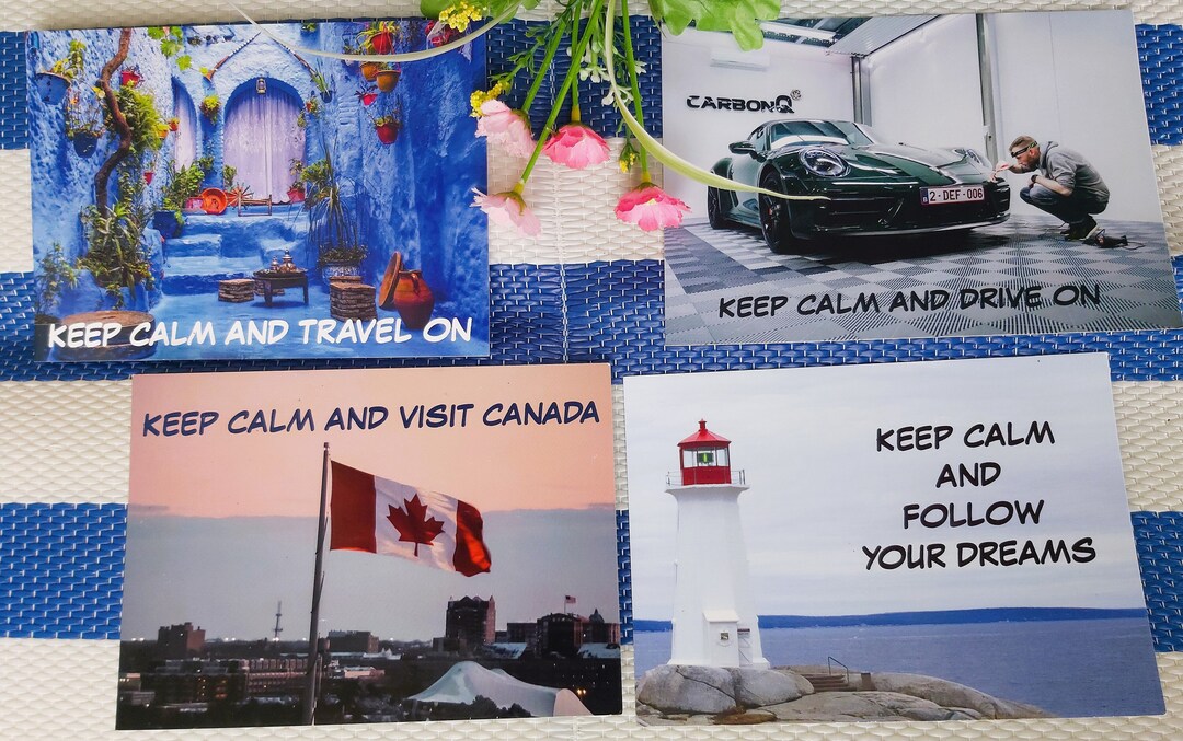 Postcards | Set of 4 | Glossy | 5"x7"| Postcrossing | Keep in Touch ...