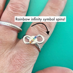 Autism Infinity Ring, ADHD Ring, Fidget Spinner Ring, Anxiety Spinning ...