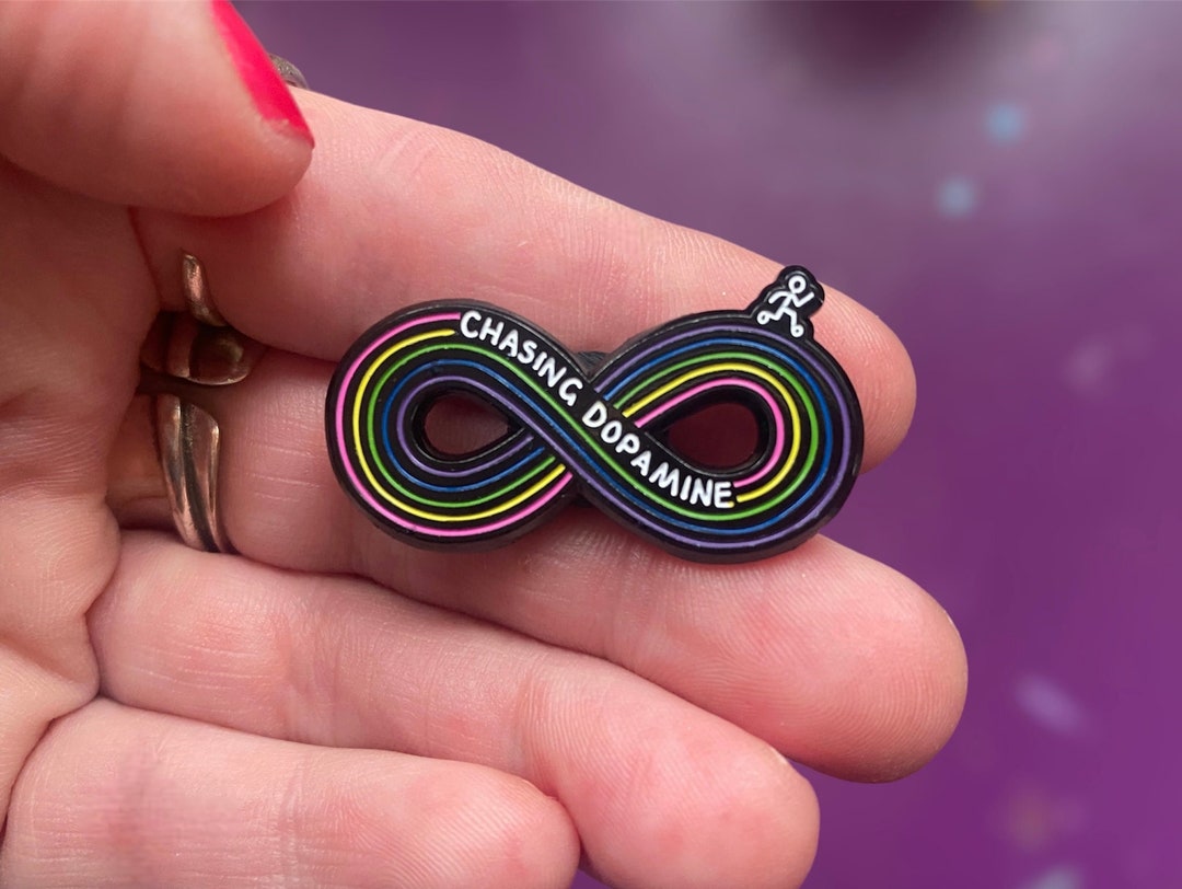 ADHD Pin, Chasing Dopamine Enamel Pin, ADHD Gifts, ADHD Struggle ...