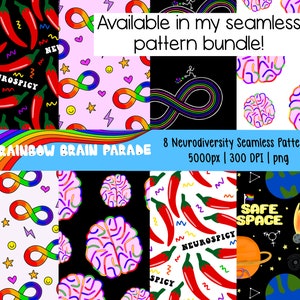 Autism Png, ADHD Png, Neurospicy Seamless Pattern, Neurospicy Png File ...