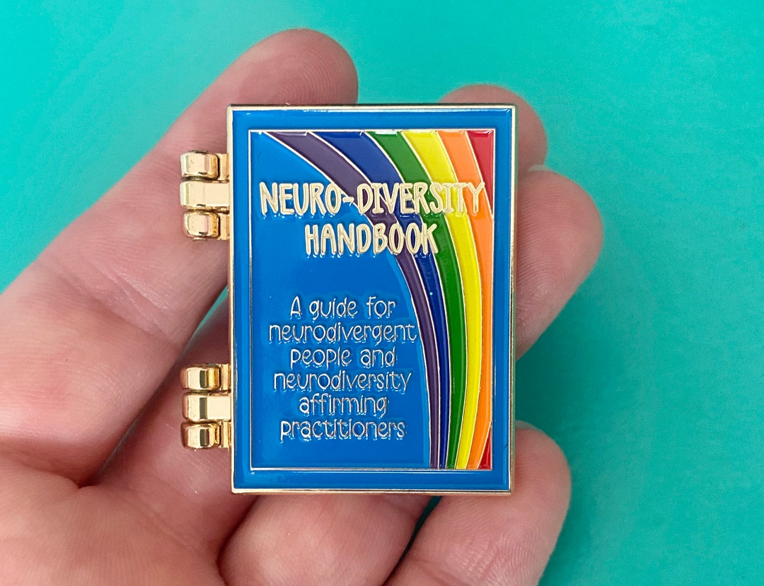 Neurodiversity Handbook Hinge Pin, Autism Pin, Fidget Toy, ADHD Pin ...