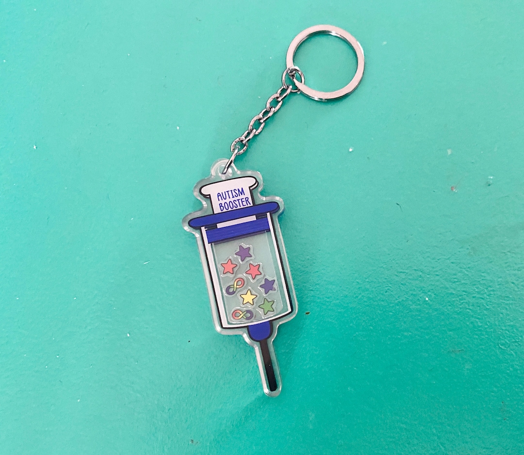 Autism Keyring Shaker, Autism Fidget Toy Keychain, Infinity Rainbow ...