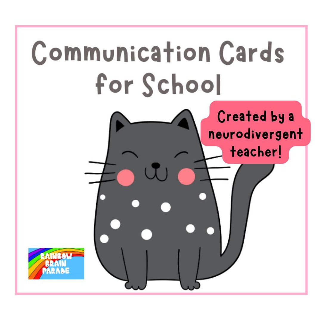 Communication Cards Cats for School, Autism Cat Pictures, Visual ...