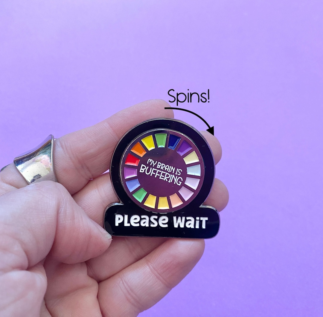 Neurodiversity Metal Adult Fidget Spinner Toy Pin, ADHD, Autism Pin ...