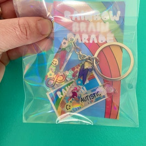 Neurodiversity Personalised Resin Keyring, Autism Identity Charms ...