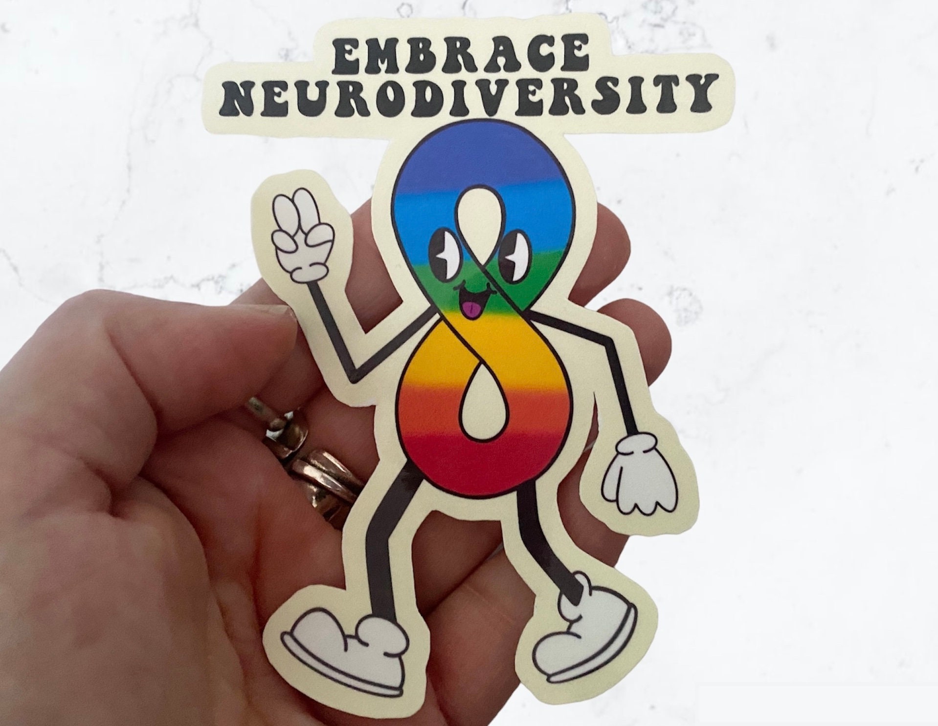 Neurodiversity Sticker, Celebrate Minds Retro Mental Health Sticker - Etsy