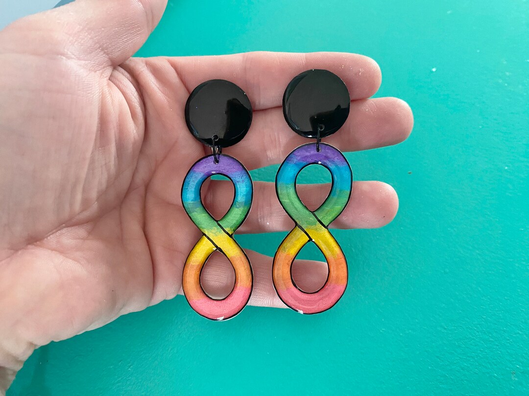 ADHD Pride Jewelry, Autism Infinity Rainbow Earrings, Autistic Pride ...