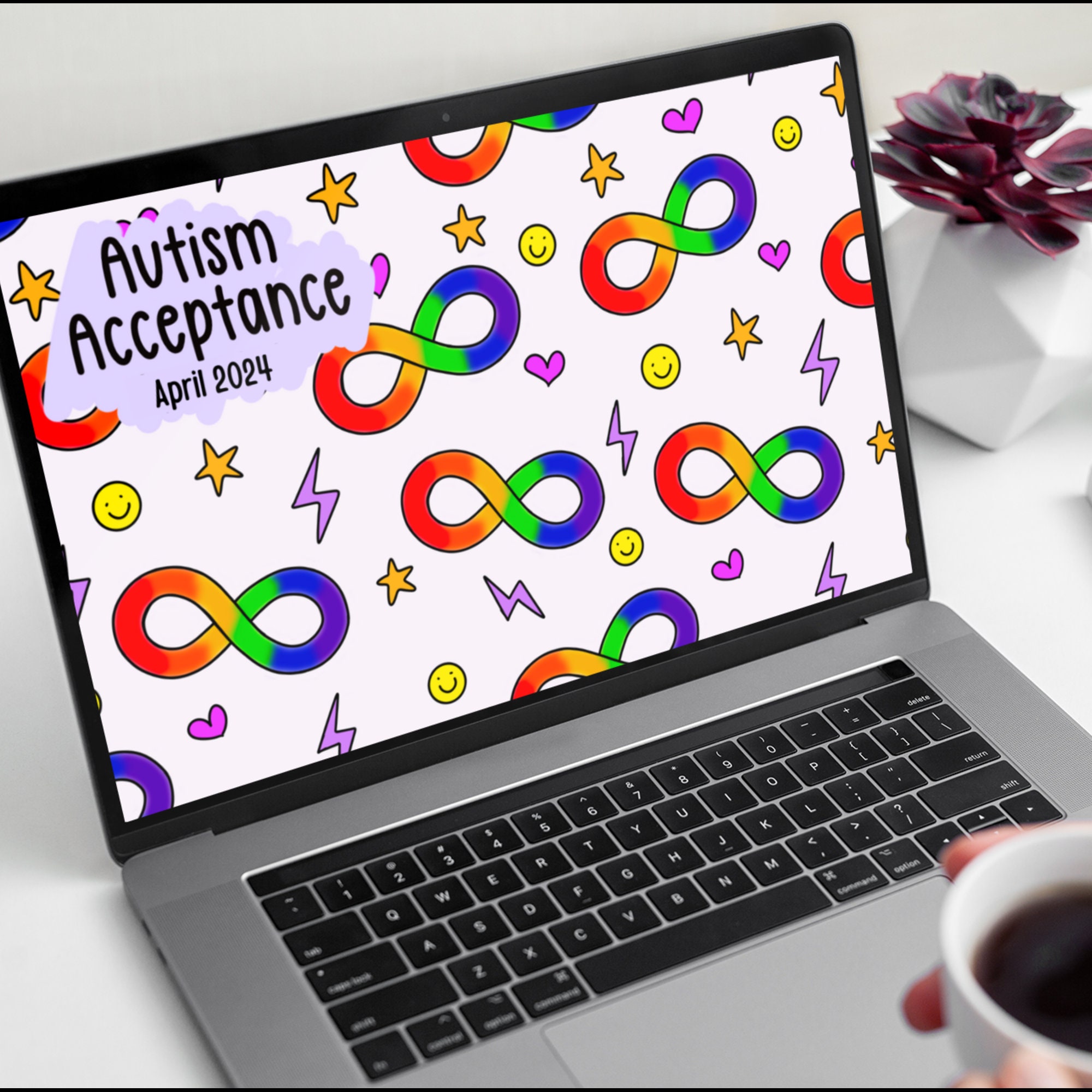 Autism Awareness Zoom Backgrounds, Colorful Infinity (digital PNG) - Etsy