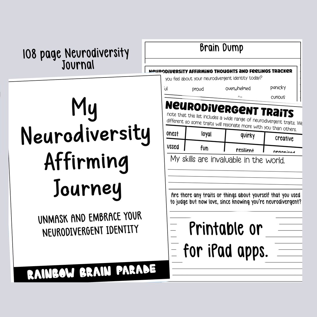 Neurodiversity Affirming Journey Journal, Self-reflection Prompts (PDF ...