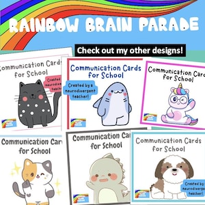 Communication Cards Kawaii Cute Sharks Autism for School, for Autistic ...