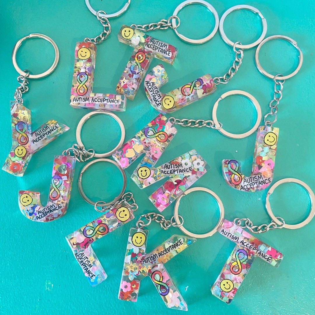 Neurodiversity Personalised Resin Keyring, Autism Identity Charms ...