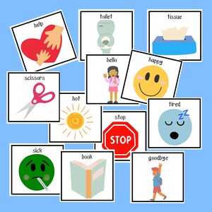Visual Communication Cards for School, Nonverbal Communication Board ...