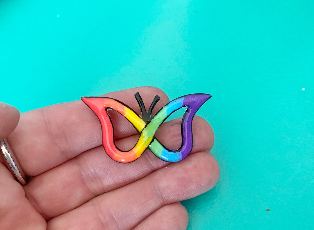 ADHD Butterfly Symbol Pin, Rainbow Infinity Symbol, ADHD and Proud ...