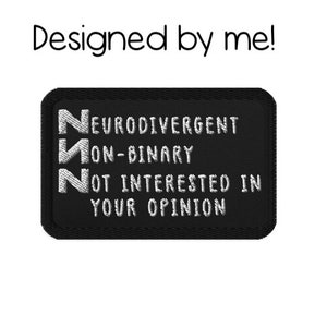 Non Binary Neurodivergent Patch Embroidered, Non Binary Autistic, Autism Patch, Neurodiversity ...