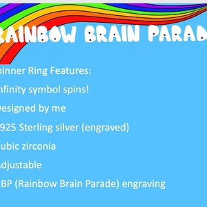 Autism Infinity Ring, ADHD Ring, Fidget Spinner Ring, Anxiety Spinning ...