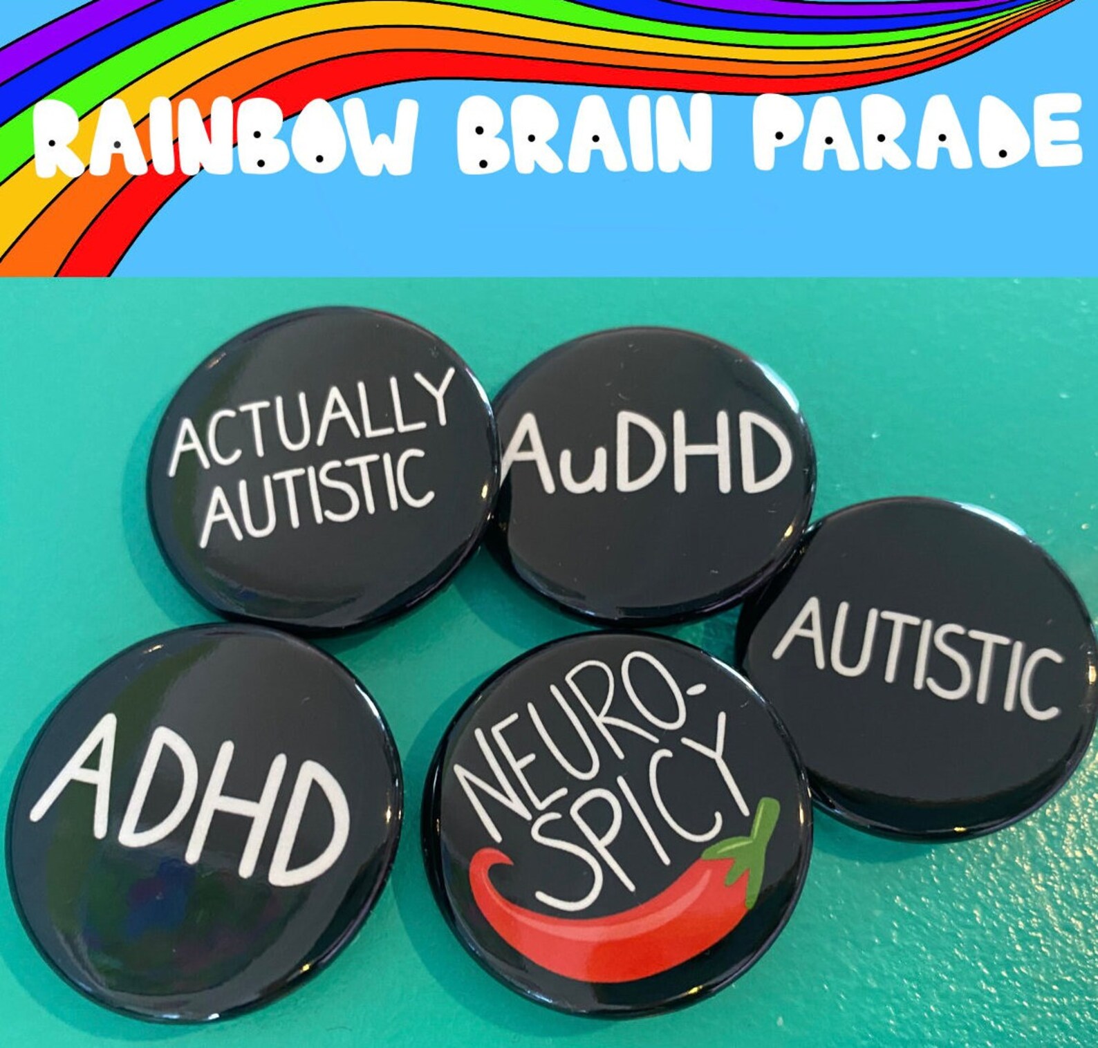 ADHD Awareness Pin, Neurodiversity Rainbow Butterfly, 1.25 Inch - Etsy