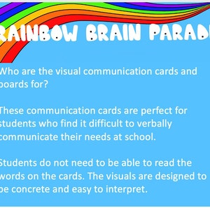 Visual Communication Cards for School, Nonverbal Communication Board ...